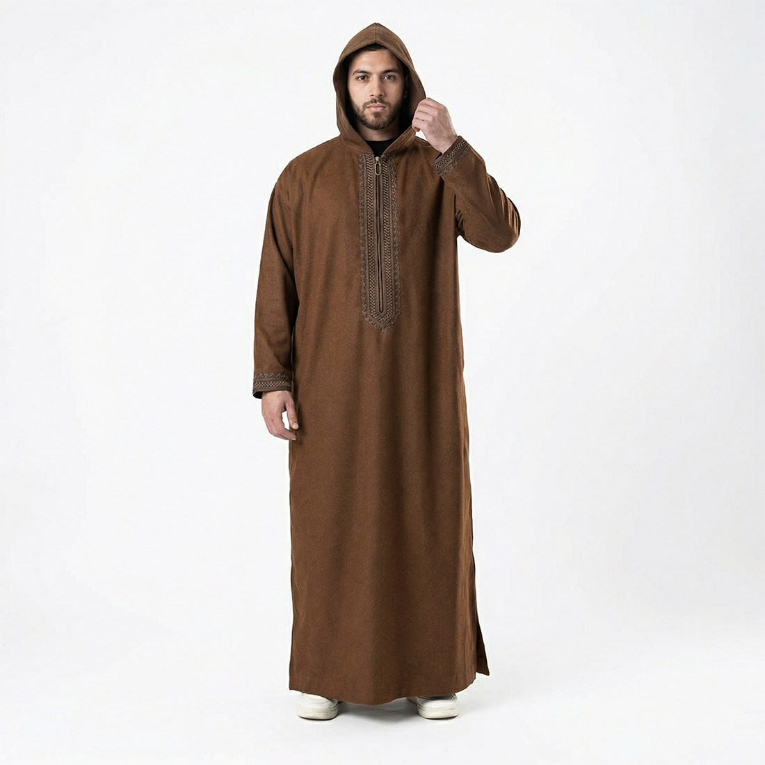 Wool Thawb Saddle Brown – Stabraq